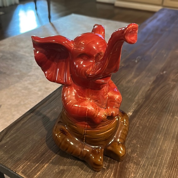Accents | Beautiful Ceramic Red Elephant Figurine | Poshmark